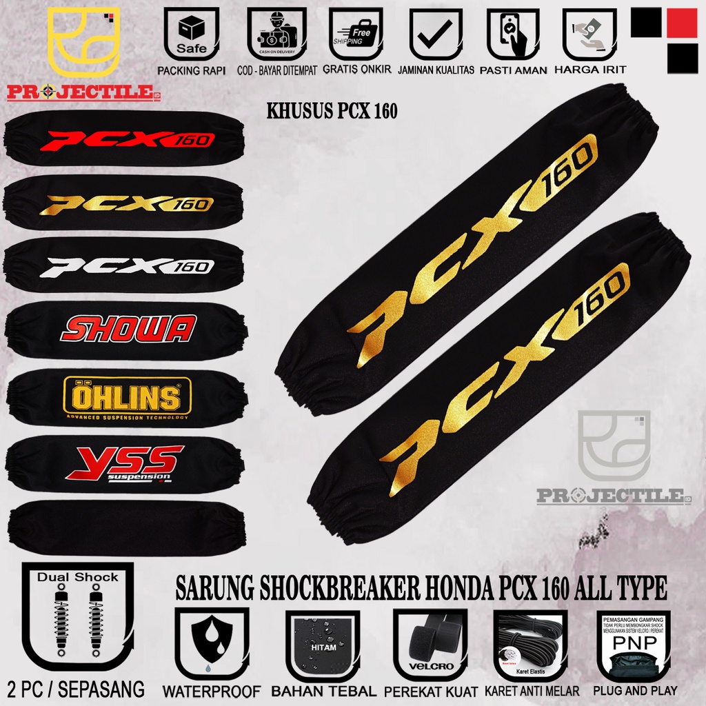 Jual Sarung shock PCX / cover shockbreaker sarung sok shok belakang motor sepasang PCX 160, PCX ...