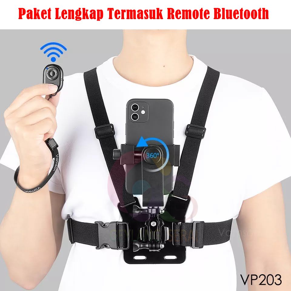 Jual Set Chest Mount Harnest Strap Body Belt For Motovlog & Fishing ...