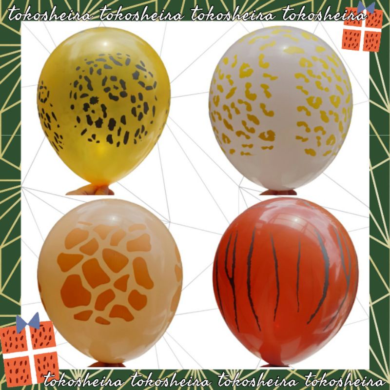Jual Balon Latex Motif Loreng Leopard Cakar Macan Jerapah Zebra Jungle ...
