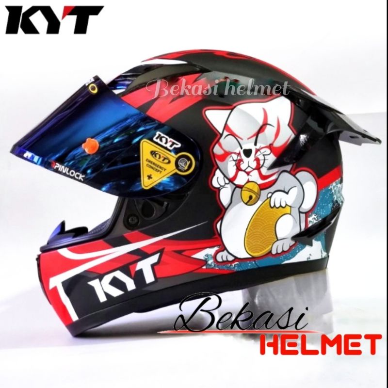 Jual Helm Full face kyt R-10 Solid Black doft (Paket Ganteng Gratis ...