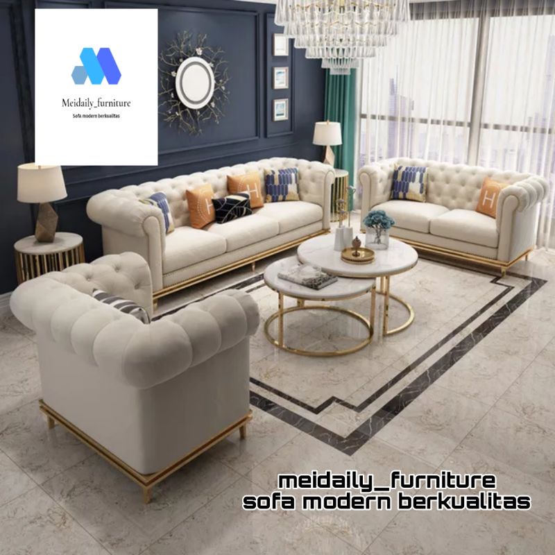 Jual Sofa 321 Casterfield Super Mewah Kursi Ruang Tamu Minimalis Modern ...