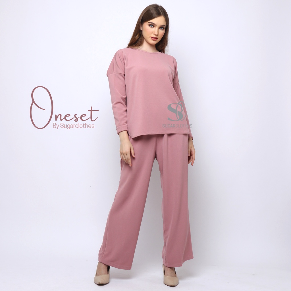 Jual Oneset Dusty Pink Sugarclothes | Shopee Indonesia