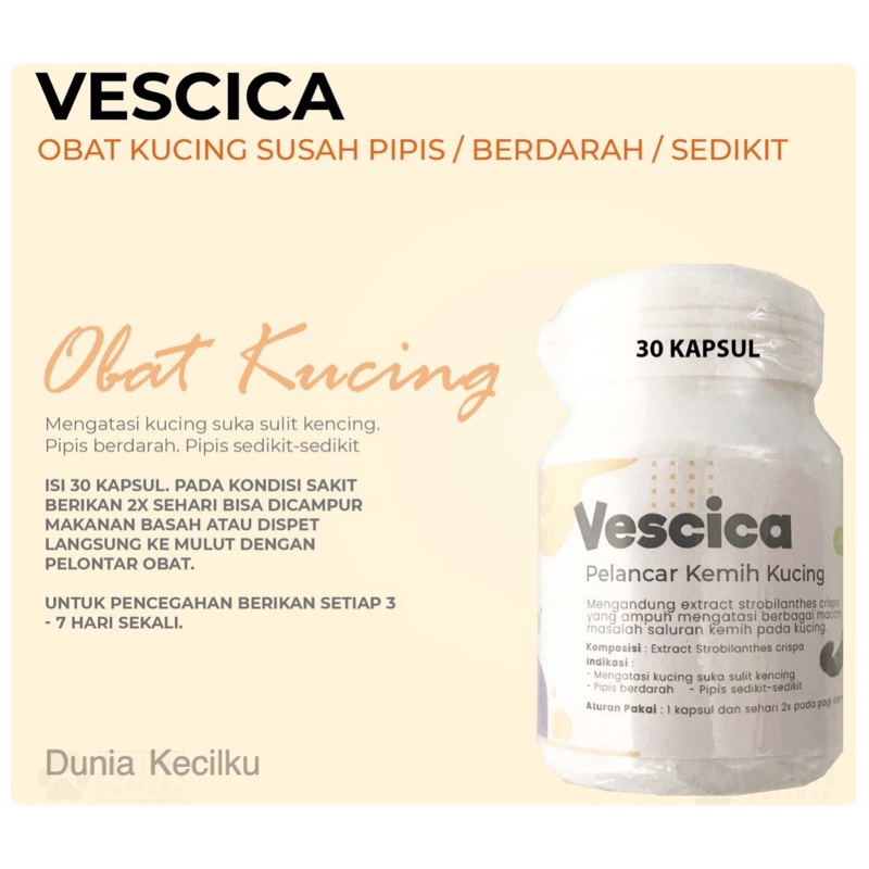 Jual Vescica Pelancar Kemih Kucing / Susah Kencing Kucing / Kencing ...