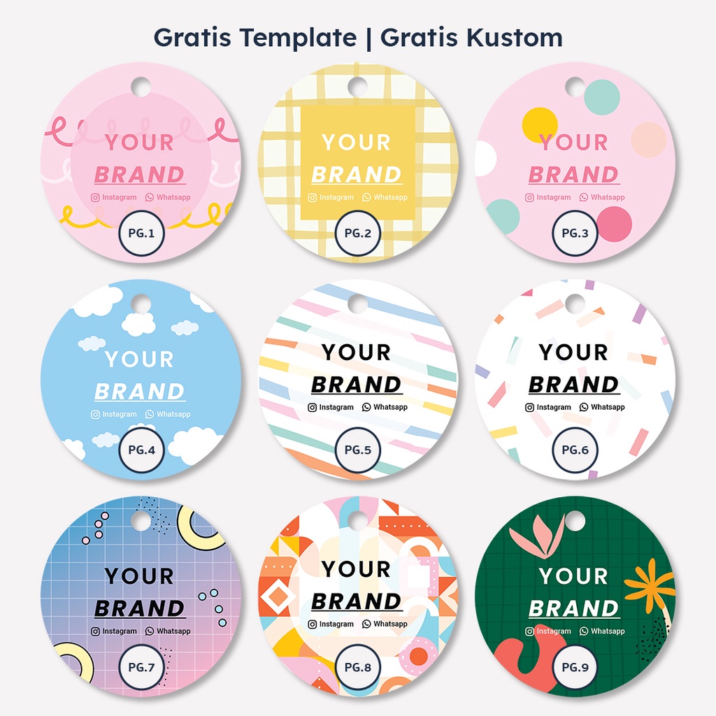 Jual Cetak Hang Tag Bulat 1 Sisi Custom Desain Template | Shopee Indonesia