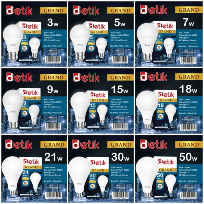 Jual BALON LAMPU LED DETIK GRAND 3W/ 5W/ 7W/ 9W/ 12W/ 15W/ 18W/ 21W ...