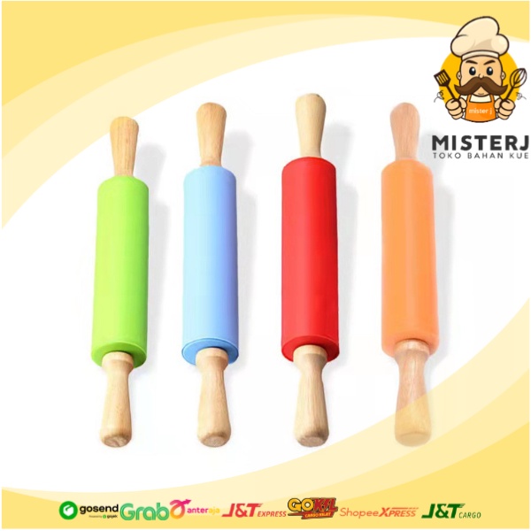Jual Silicone Rolling Pin Premium | Uk 27 cm | Penggiling Adonan Anti ...