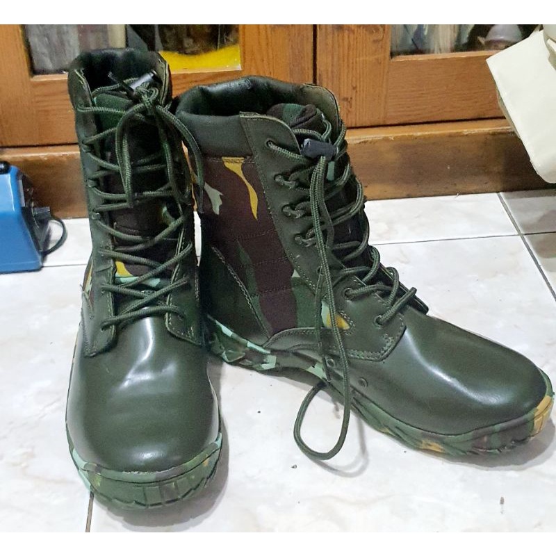 Jual Sepatu dinas PDL Polri - Sepatu PDH TNI army loreng | Shopee Indonesia