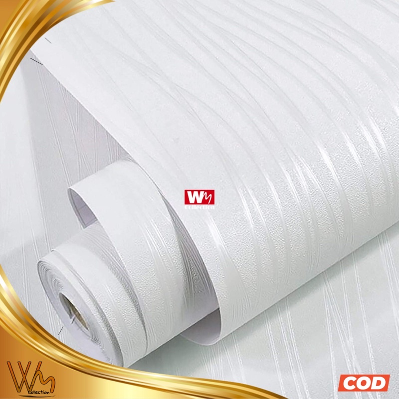 Jual Wallpaper Dinding Motif Embos Putih Wave Ukuran 45cm x 5m Wallsticker Dinding Ruang Tamu ...