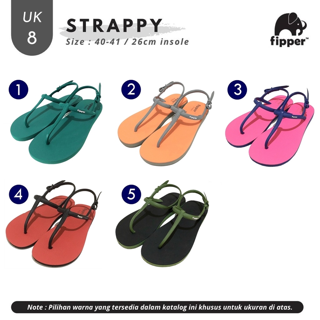 Jual Fipper Strappy / Sendal Tali Wanita UK 8 (size 40 41) | Shopee ...