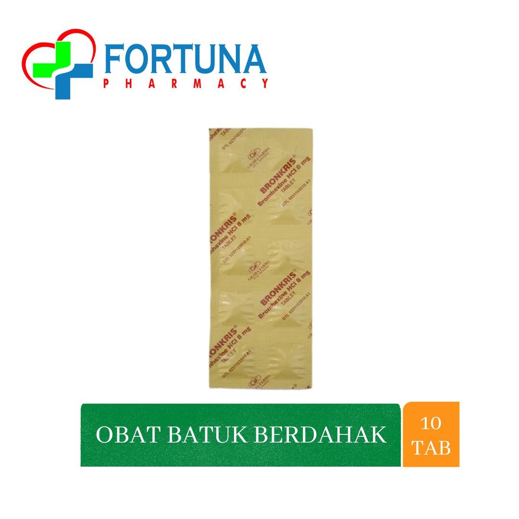 Jual Bronkris Obat Batuk Berdahak | Pengencer Dahak 1 Strip isi 10 ...