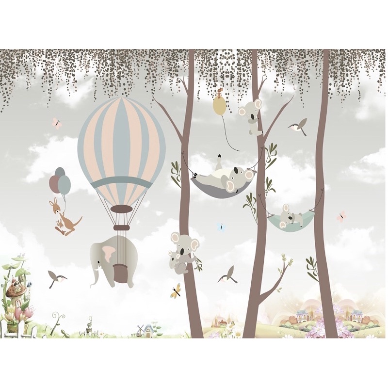 Jual Wallpaper Dinding Custom Mural Kamar Anak Happy Kids | Shopee ...