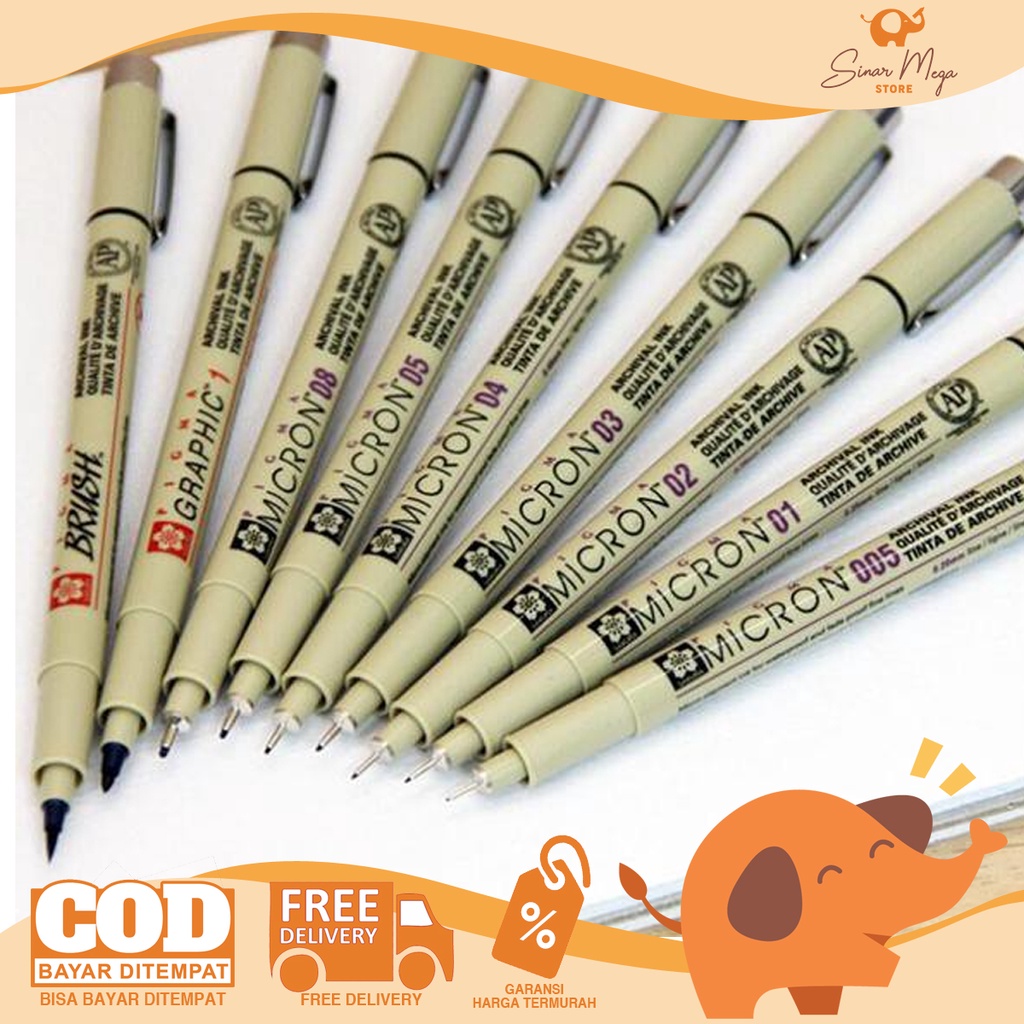 Jual Sakura Pigma Micron Drawing Pen Black | Shopee Indonesia