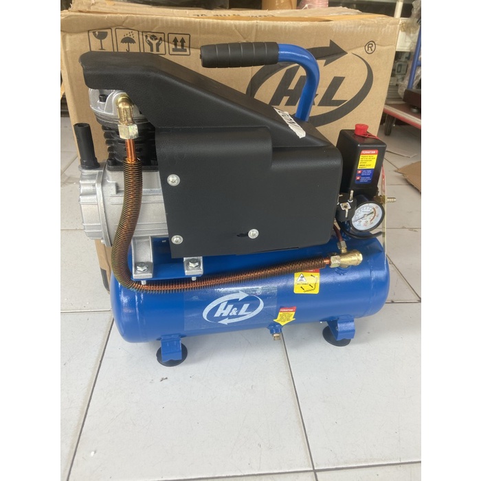 Jual MESIN KOMPRESOR ANGIN LISTRIK 1 HP 9L OLI SILENT KOMPRESSOR H&L ...