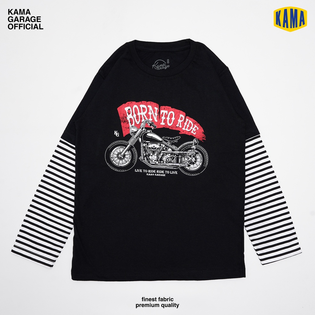 Jual KAMA GARAGE Born to Ride Baju Kaos Anak Lengan Panjang Unisex ...