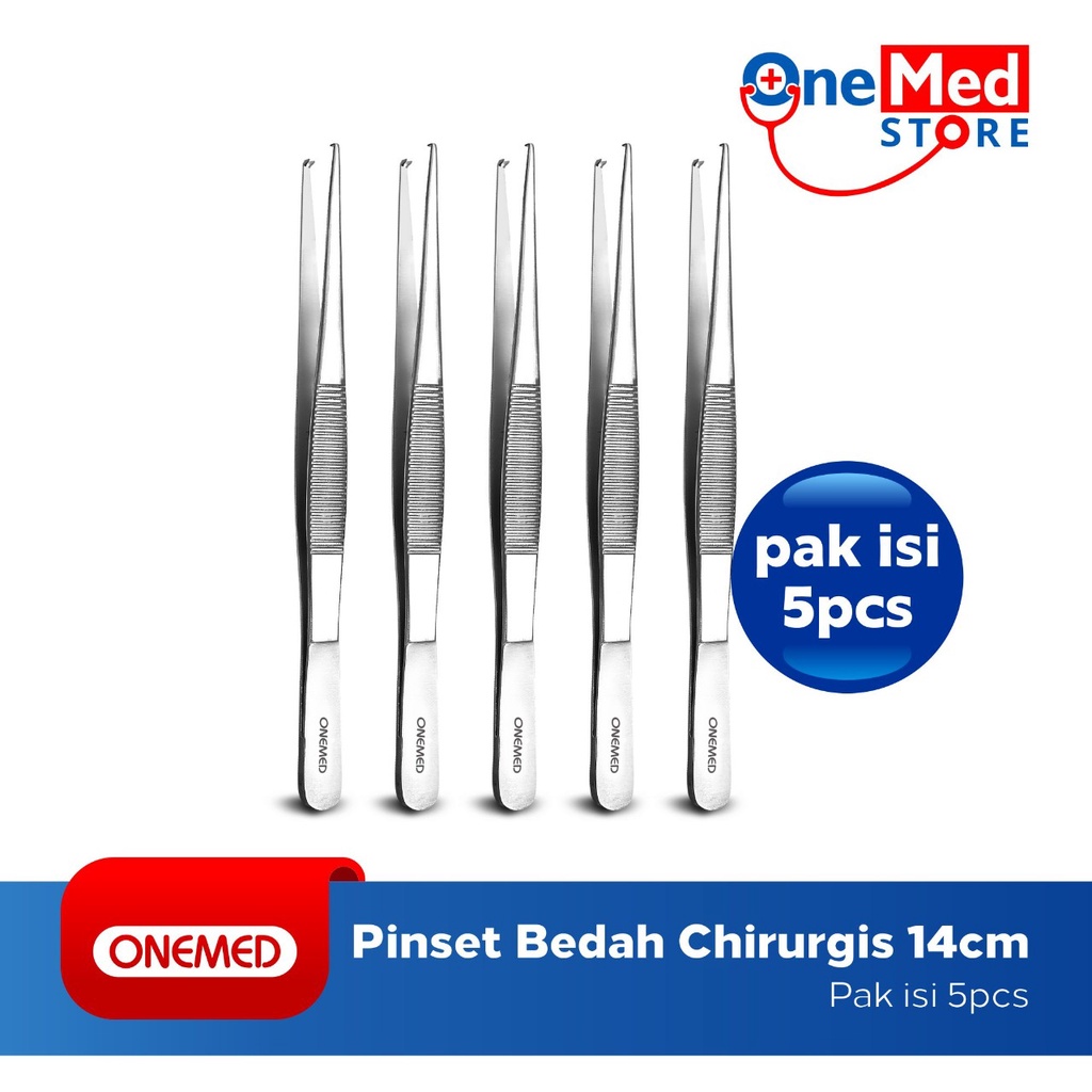 Jual Pinset Bedah Chirurgis 14 Cm Stainless Steel Onemed Isi 5 Pcs ...