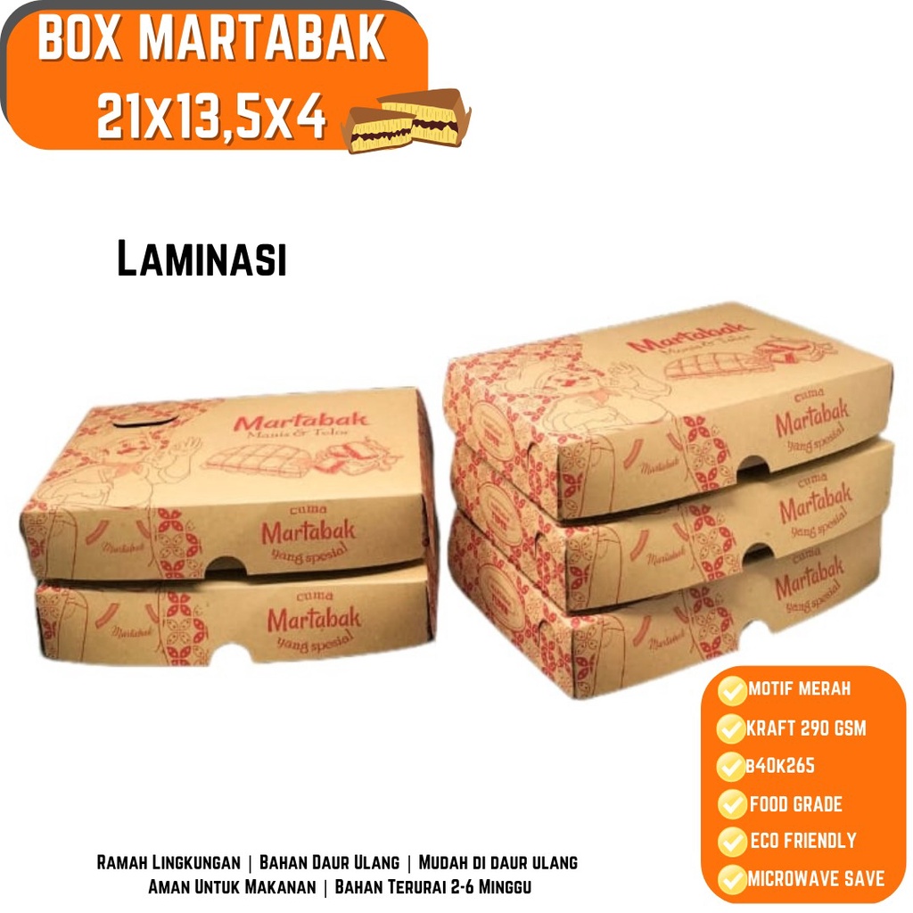 Jual Dus Martabak Laminasi Dalam Box Martabak (B40K265-21X13.5X4 Cm ...