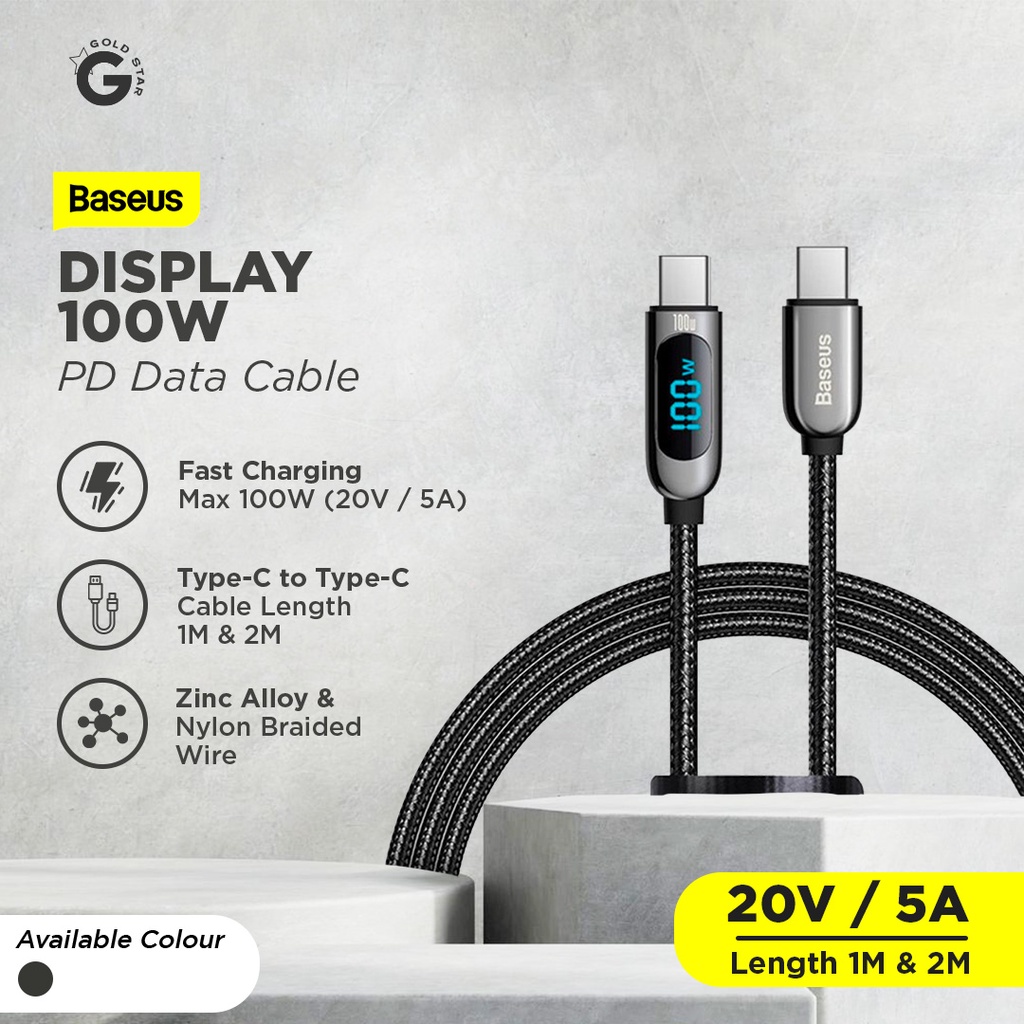 Jual Baseus - Kabel data - Display cable Type-C to Type-C 100W 1M, 2M ...