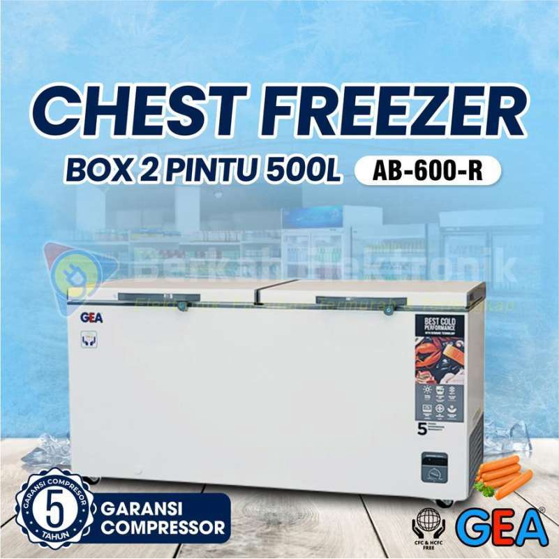 Jual GEA Chest Freezer 500 Liter Freezer Box AB 600 AB-600R Cooler Box ...