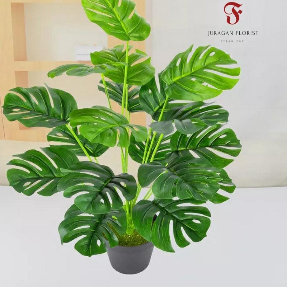 Jual Depan DAUN MONSTERA 5818 BESAR /TANAMAN HIAS ARTIFISIAL BUNGA ...