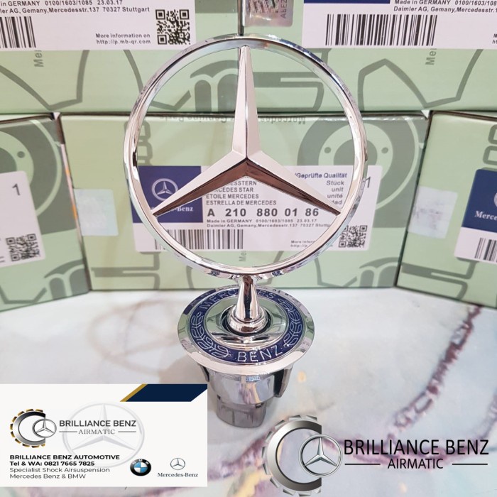 Jual LOGO BINTANG KAP MESIN MERCEDES BENZ ORIGINAL / EMBLEM HOOD STAR ...