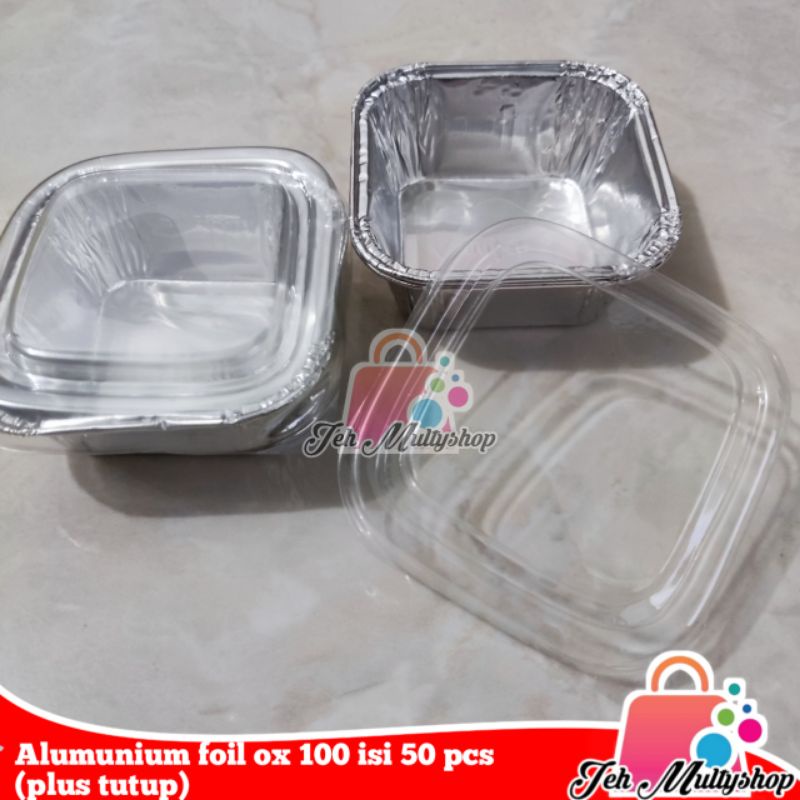 Jual Alumunium foil tray ox 100 isi 50 pcs (plus tutup/tanpa tutup) | Shopee Indonesia