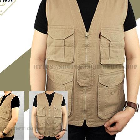 Jual SIA319 Rompi Bahan Katun Kanvas Model Kerah Oblong V neck Pria ...