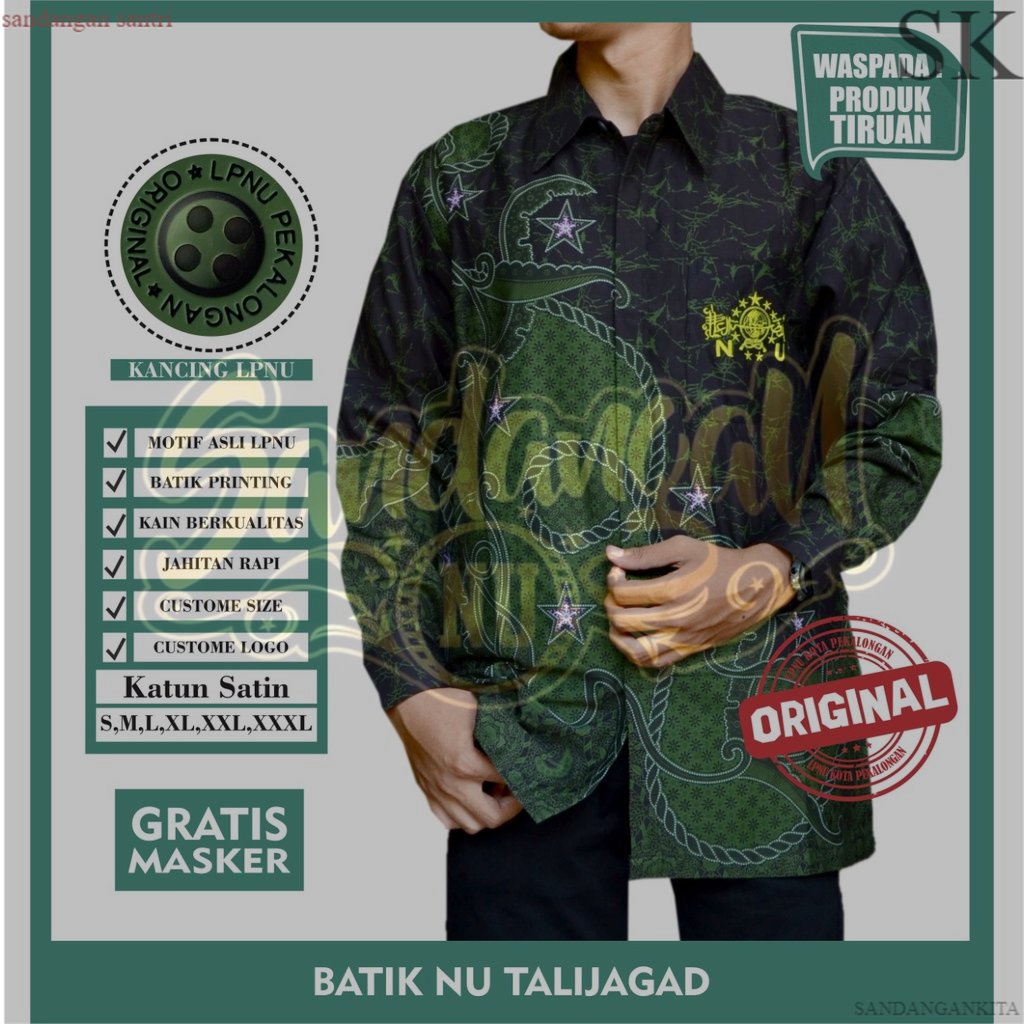 Jual Kemeja Batik NU Nahdlatul Ulama Batik NU Tali Jagad Batik NU ...