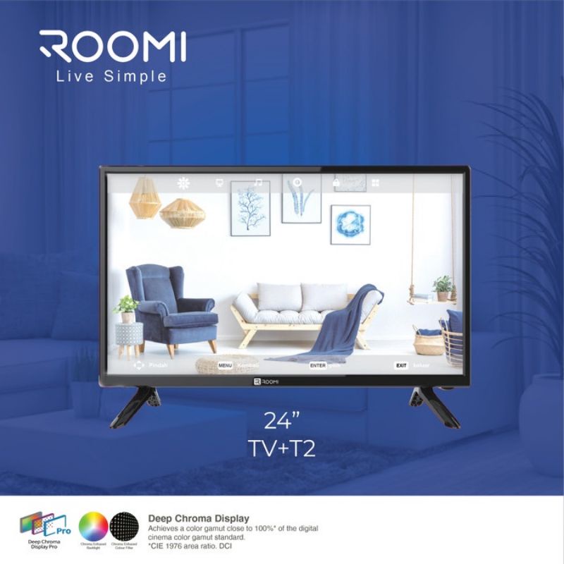 Jual Tv led 24 inc digital Roomi by Tanaka produk original garansi resmi | Shopee Indonesia