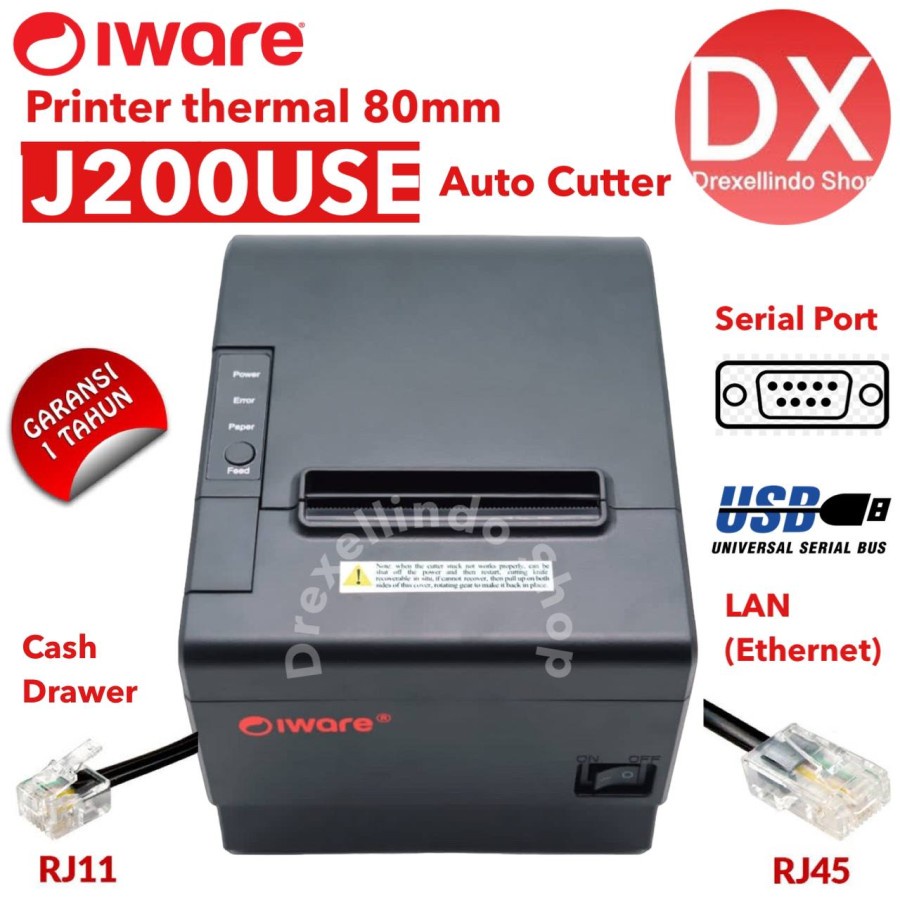 Jual Printer Thermal 80mm IWARE J200 / IW-J200 / J200 USE USB SERIAL ETHERNET LAN | Shopee Indonesia