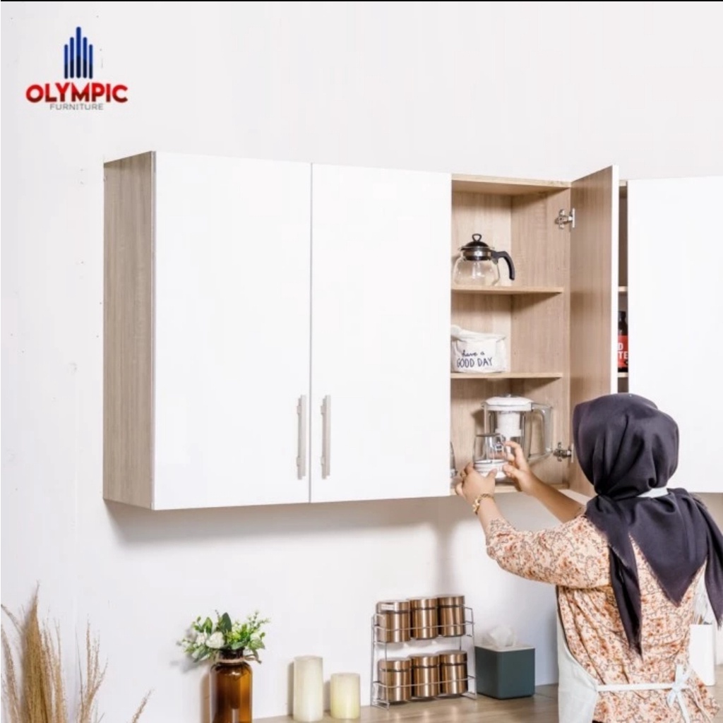 Jual Kitchen set atas 3 pintu putih minimalis 120cm tinggi 80cm BANDUNG ...