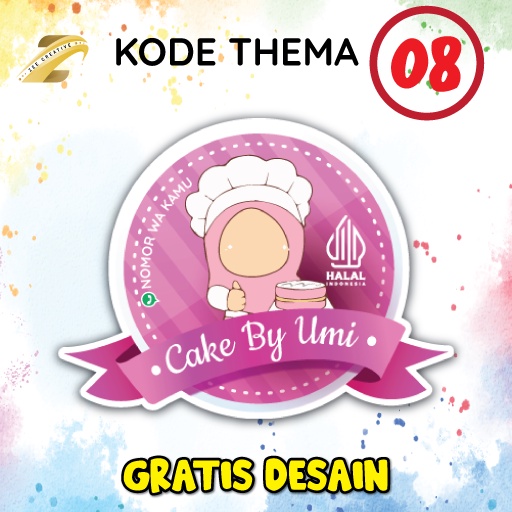 Jual Stiker Label Kemasan Cutting Pola Gratis Desain / Stiker Logo ...