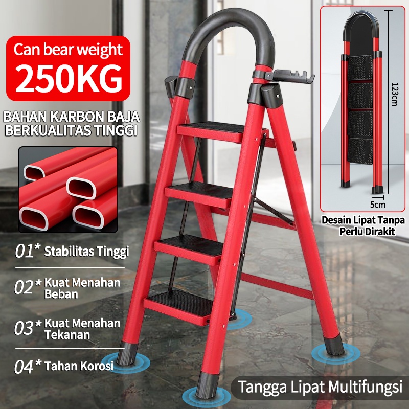 Jual 3-6 Step Tangga Lipat Multifungsi / Baja Karbon Tebal Anti Licin ...