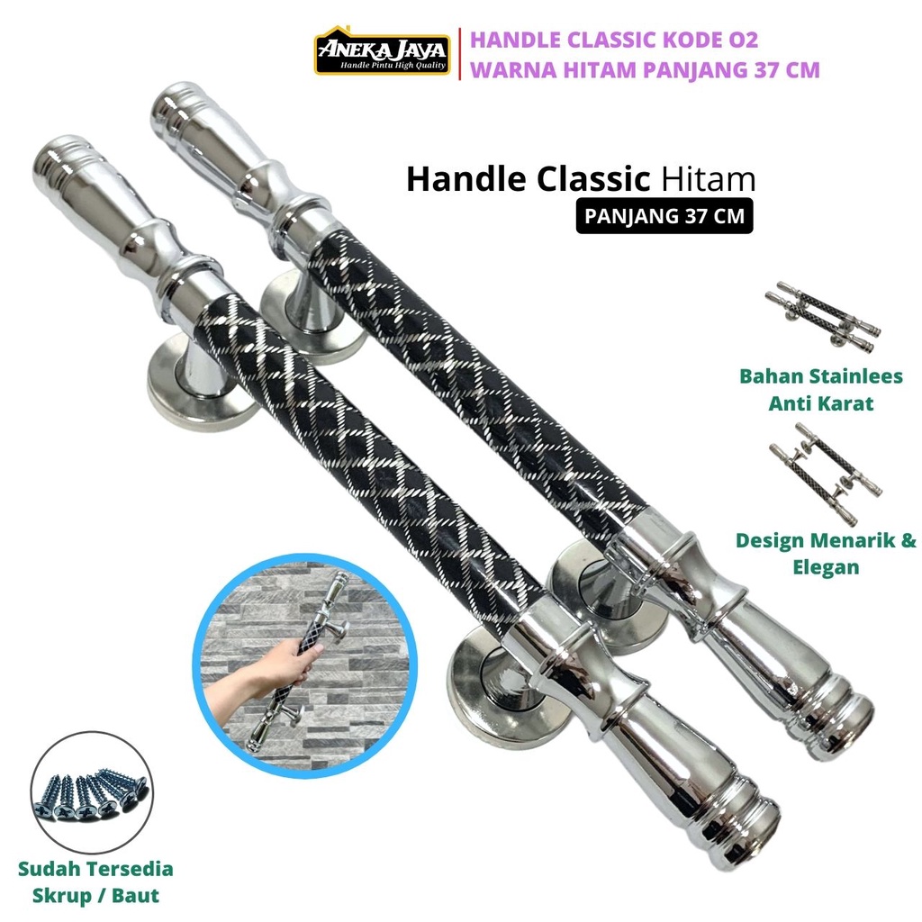 Jual HANDLE PINTU CLASSIC PANJANG 37 CM HITAM / Gagang pintu sisik Naga ...