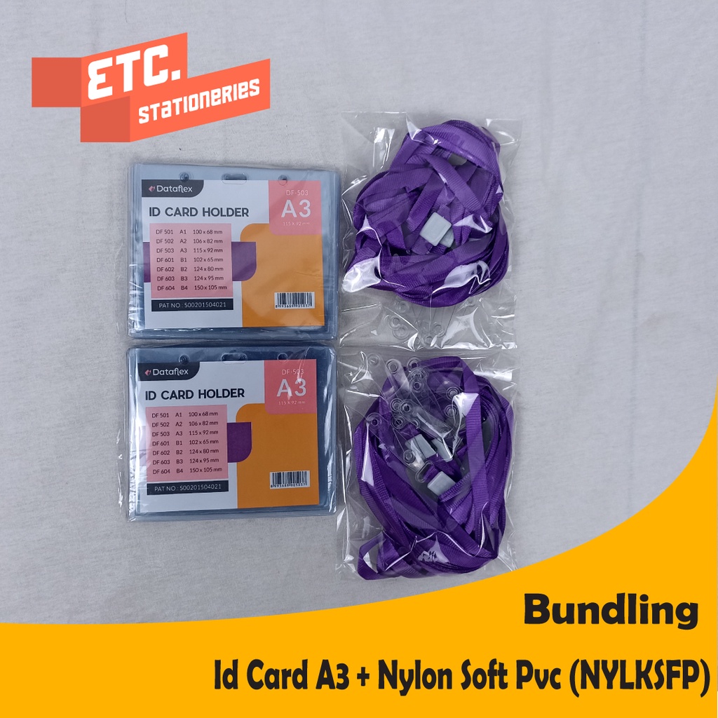 Jual Paket Bundling Id Card A3 + Tali Nylon Soft Pvc (NYLKSFP) | Shopee ...
