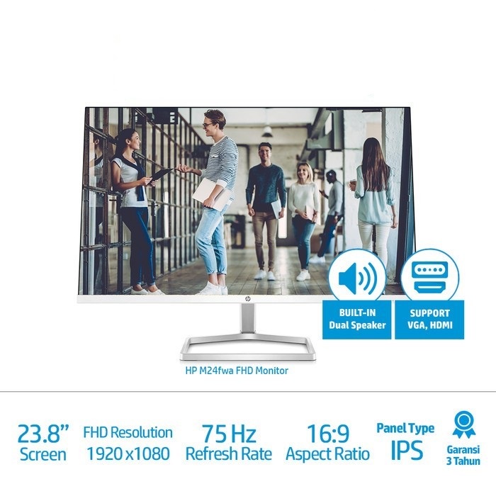 Jual HP M24fwa FHD Monitor/24 inch 1920x1080/IPS/75 Hz/5 ms/ HDMI,VGA ...