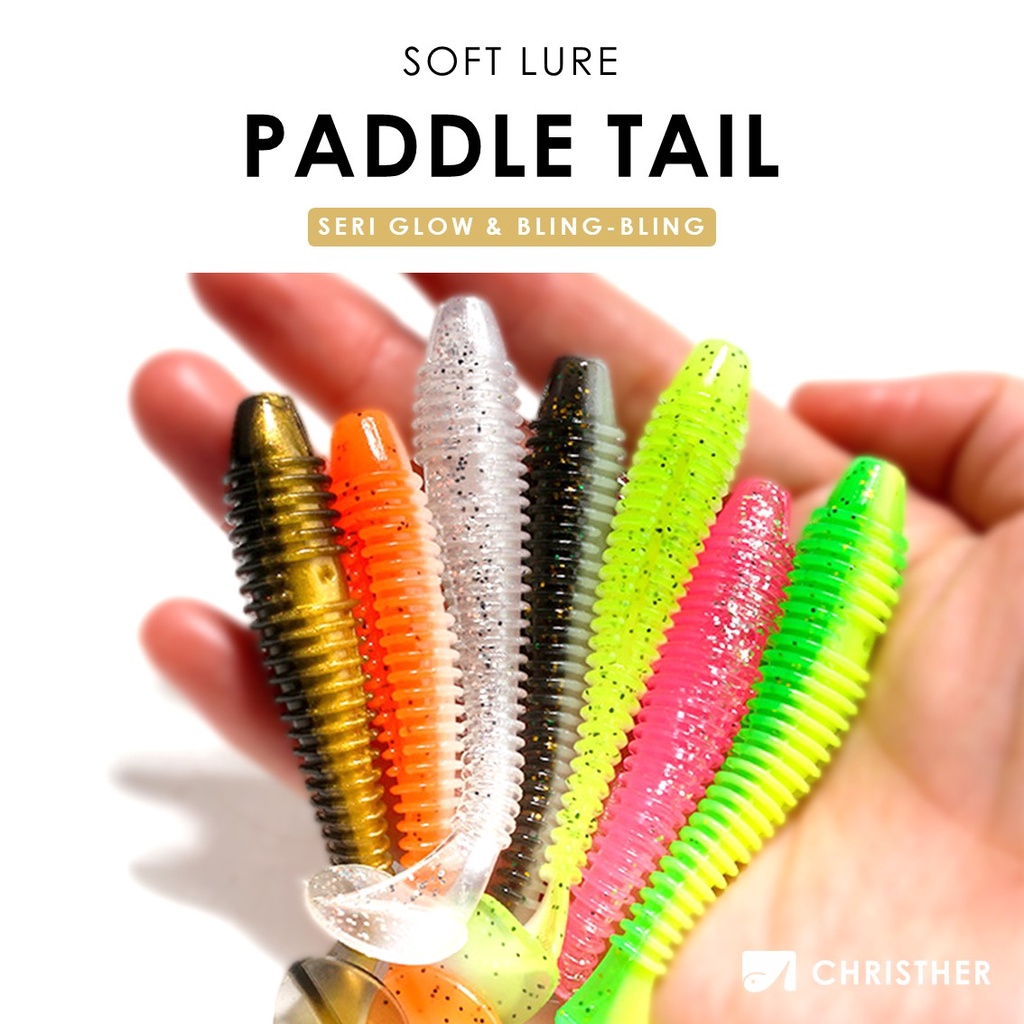Jual Umpan Soft Lure PADDLE TAIL Ekstra Gemuk 5.5 - 7.5 cm / Umpan ...