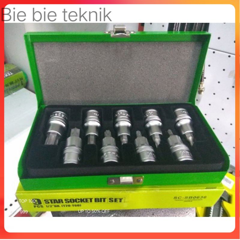 Jual sok bintang tekiro Star Socket Bit Set 1 2 T20 T60 Tekiro S01810 ...