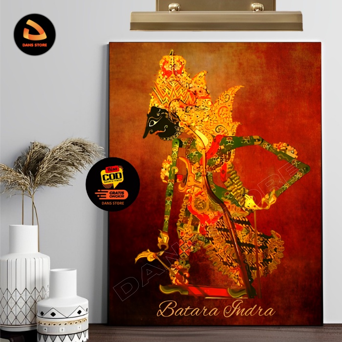 Jual Poster Wayang Kulit Batara Indra Hiasan Dinding Bahan Art Carton ...