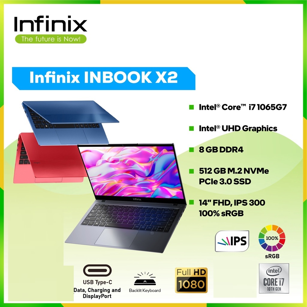 Jual Laptop Infinix InBook X2 Core i7-1065G7 8G SSD 512G FHD IPS Win11 ...