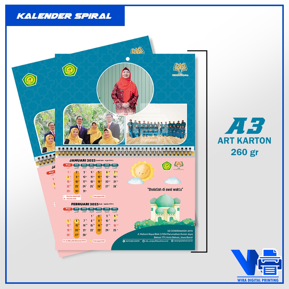 Jual Cetak Kalender spiral A3+ art karton 260 gram | Shopee Indonesia