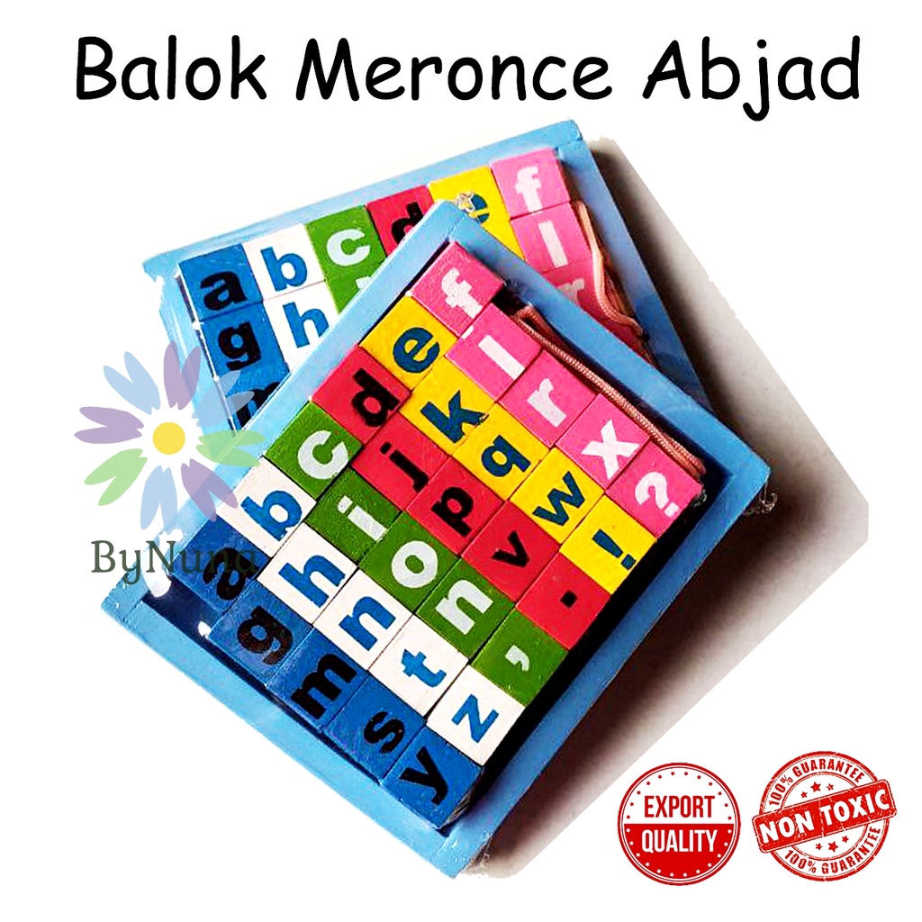 Jual Mainan Edukasi Anak Balok Kayu Meronce Huruf Abjad Aman Untuk Anak ...