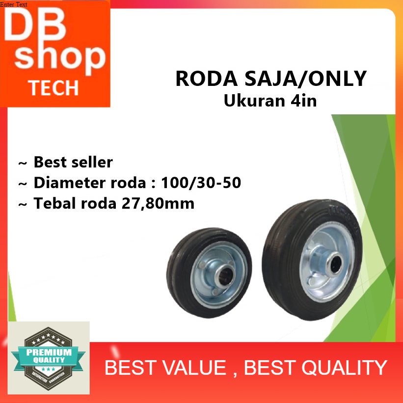 Jual Roda saja gerobak Troli Karet 4 inch 4" RODA ONLY | Shopee Indonesia