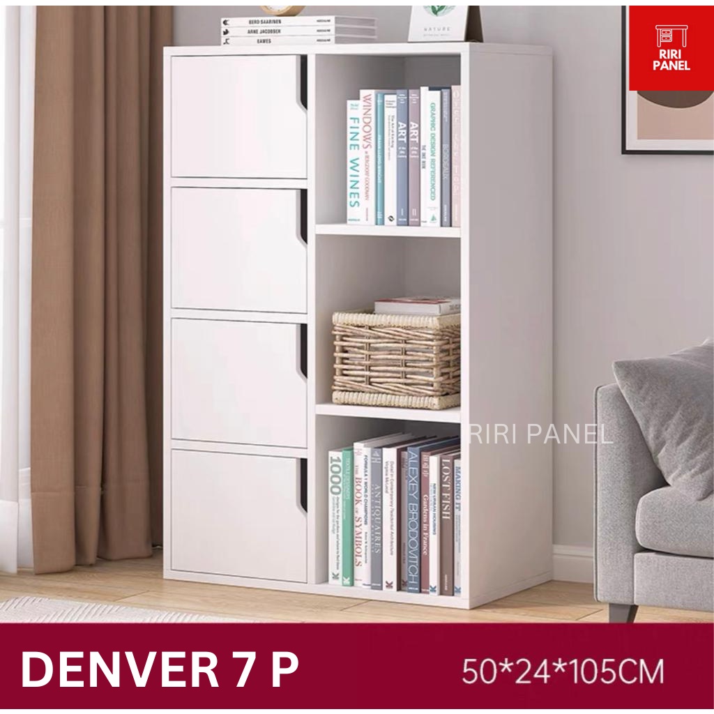 Jual RIRI Rak Buku Kayu Kokoh Minimalis Rak Pajangan Rak Buku 7 Susun ...