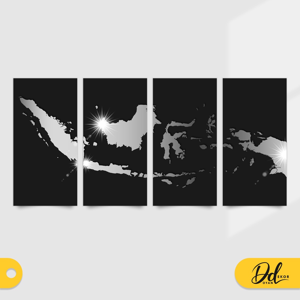 Jual Pajangan Dinding Dekorasi Kamar Indonesia Maps 4Pcs 60CM X 30CM ...