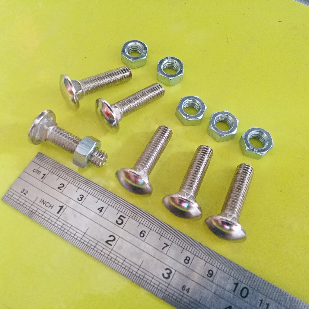 Jual BAUT MUR CB M8x30 NIKEL / BAUT M8 X 30 PANJANG 3CM / BAUT 13 KUNCI ...