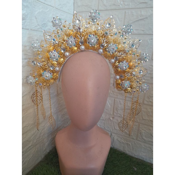 Jual mahkota sunting bunga timbul//mahkota handmade//mahkota tari ...