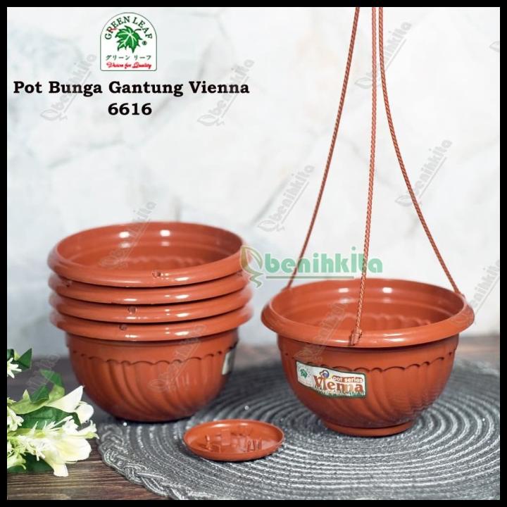 Jual Pot Tanaman/Bunga Gantung Flowery-Cokelat (Green Leaf) | Shopee ...