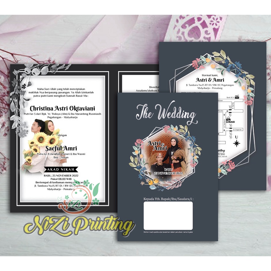 Jual UNDANGAN PERNIKAHAN AVIS 108 FREE BUKU TAMU | Shopee Indonesia