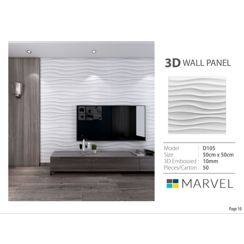 Jual Wall Panel Wallpaper Dinding 3D Premium Timbul Putih PVC Grosir ...