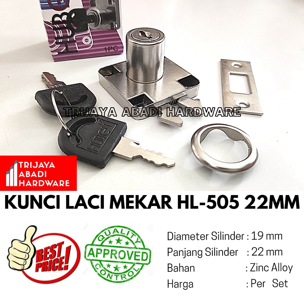 Jual Kunci Laci Mekar HL-505 22mm Drawer Lock Huben | Shopee Indonesia